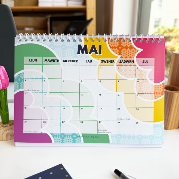 NEW! Limited Edition Welsh Desk Calendar - 2026, A5 size – Draenog