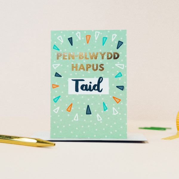 Welsh birthday card 'Pen-blwydd hapus Taid' for grandad – Draenog