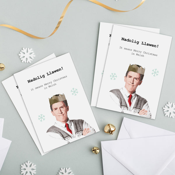 Welsh Christmas Cards - Set of 4, 8 or 12 'Nadolig Llawen' Uncle Bryn ...